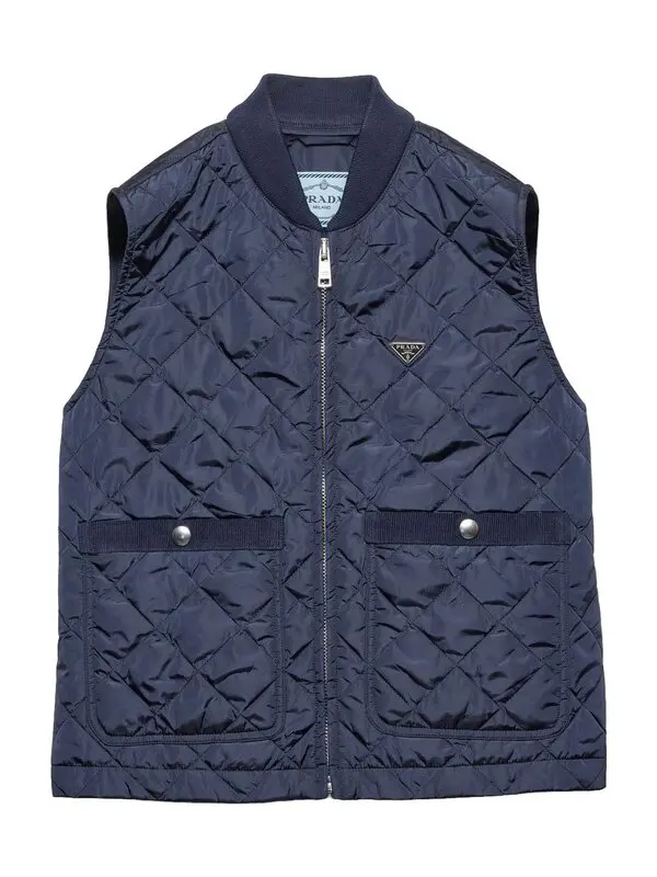 Prada Quilted Re-nylon Vest - Blue