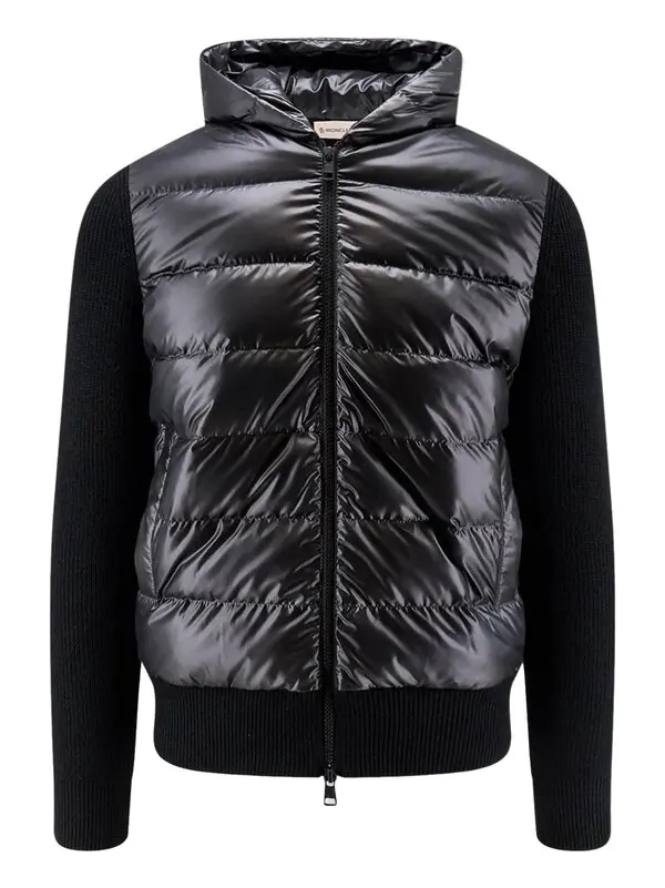 Moncler Down Jacket With Virgin Wool Inserts - Multicolor