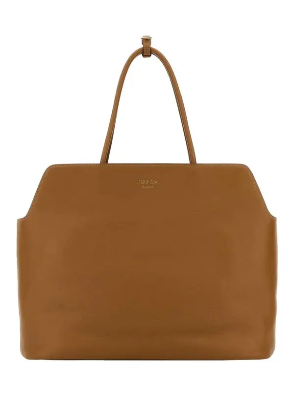 Prada Leather Shopping Bag - Brown