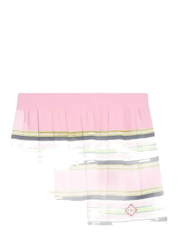 Casablanca Pleated Mini Skirt With Striped Pattern - Multicolor