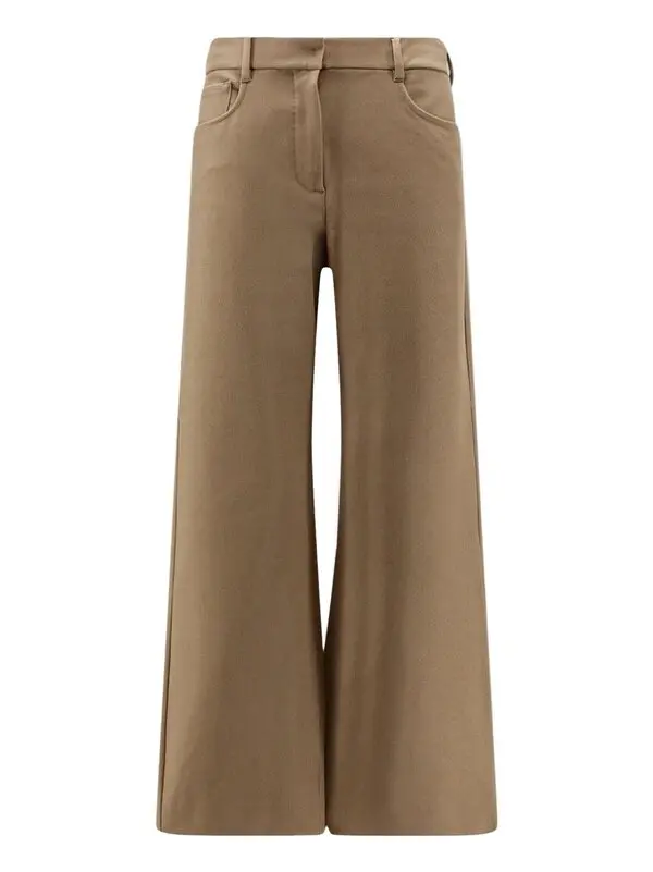 Max Mara Cotton Blend Flared Trousers - Multicolor