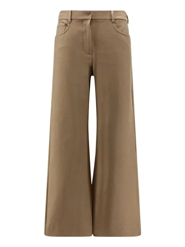 Max Mara Cotton Blend Flared Trousers - Multicolor