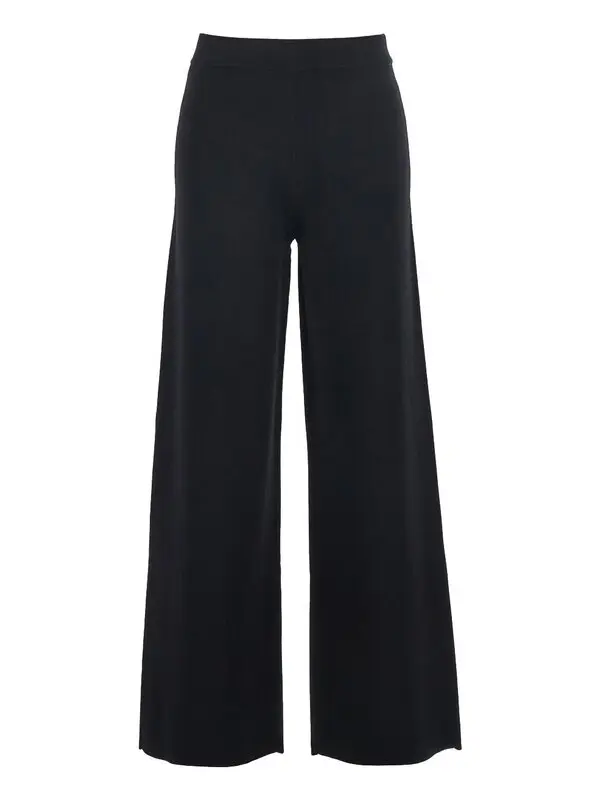 P.a.r.o.s.h Viscose Blend Wide Leg Pants - Black