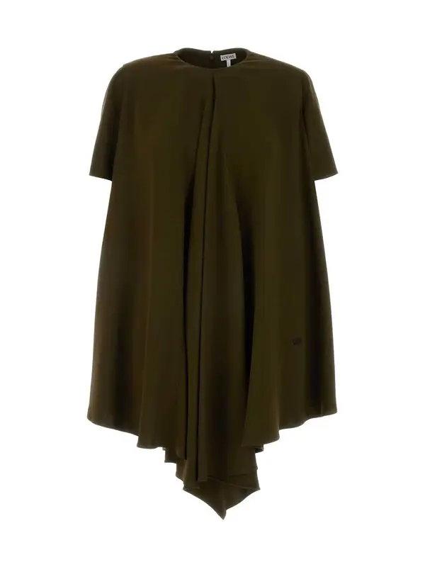 Loewe Stretch Cady Mini Dress - Green