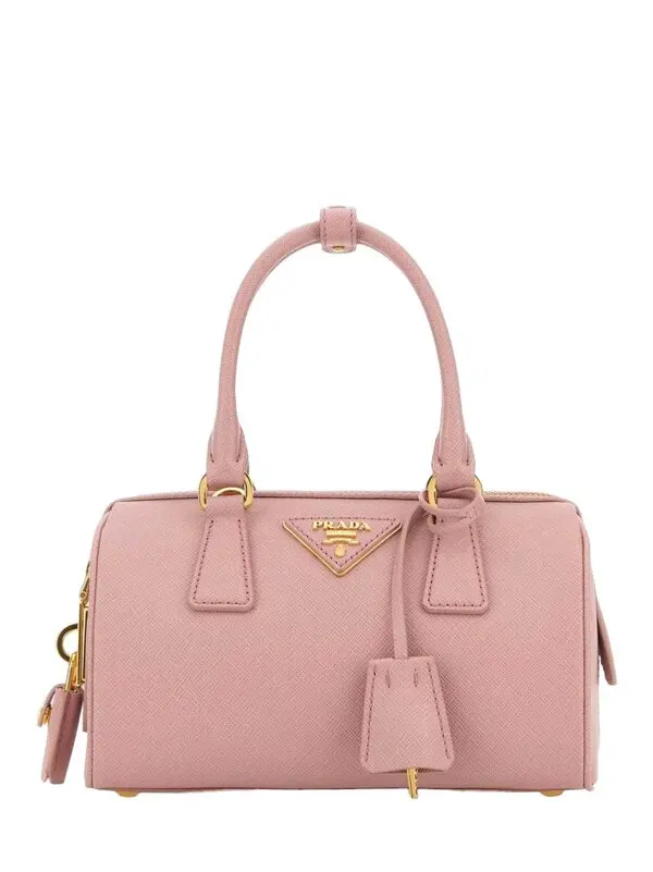 Prada Mini Saffiano Leather Bag With Lock And Key - Pink