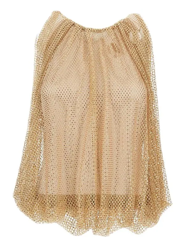Sportmax Metallic Mesh Crewneck Slip Top - Multicolor