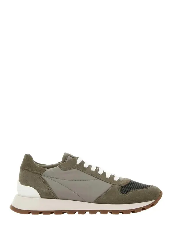 Brunello Cucinelli Suede And Fabric Sneakers - Gray