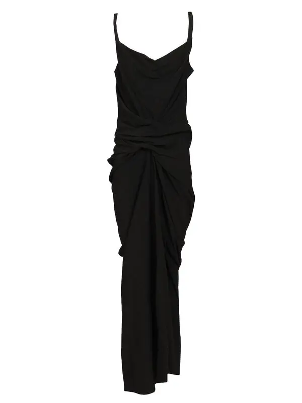 Rick Owens Long Draped Cady Dress - Black