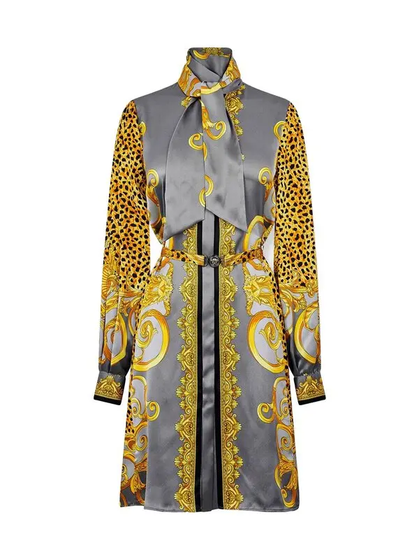 Versace Silk Chemisier Dress - Multicolor