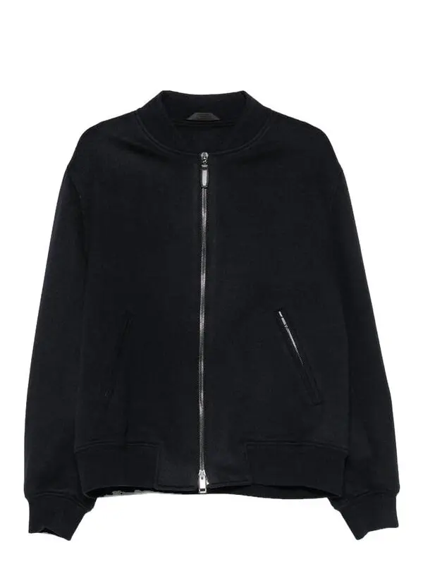 Brioni Wool And Cashmere Blend Bomber Jacket - Blue