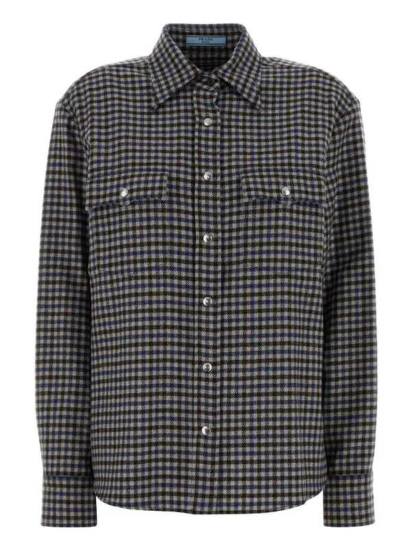 Prada Embroidered Virgin Wool Shirt - Multicolor
