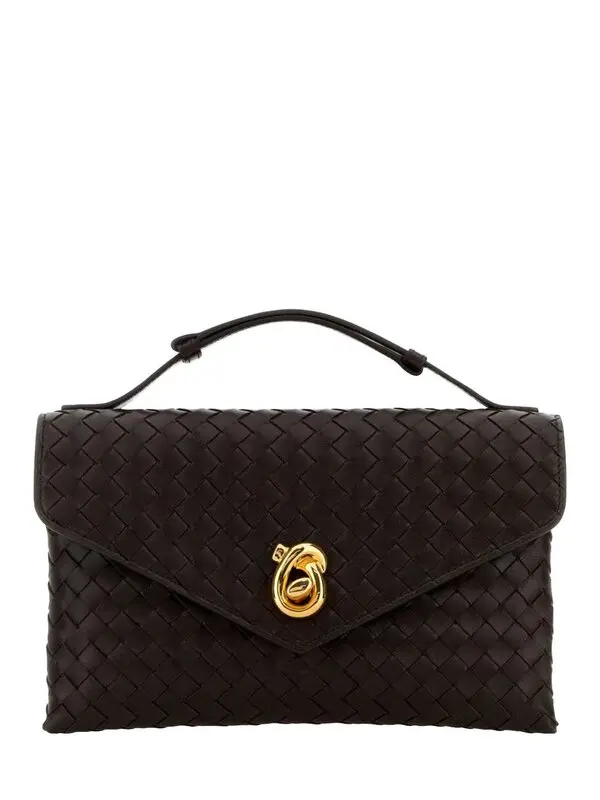 Bottega Veneta Knot Lock Woven Leather Bag - Brown