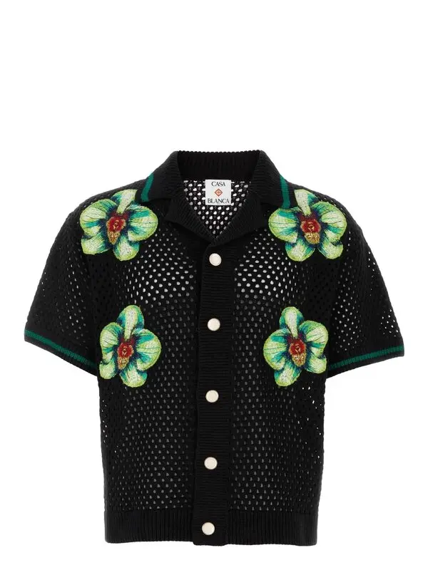 Casablanca Crochet Shirt - Black