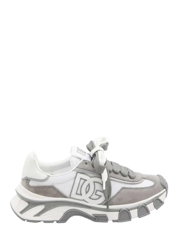 Dolce & Gabbana Nylon And Calfskin Sneakers With Dg Patch - Multicolor