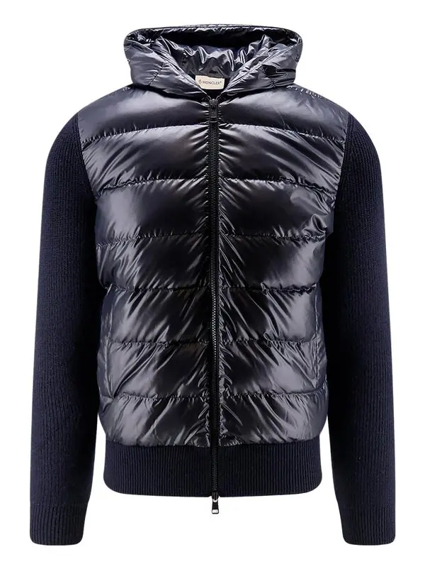 Moncler Down Jacket With Virgin Wool Inserts - Multicolor