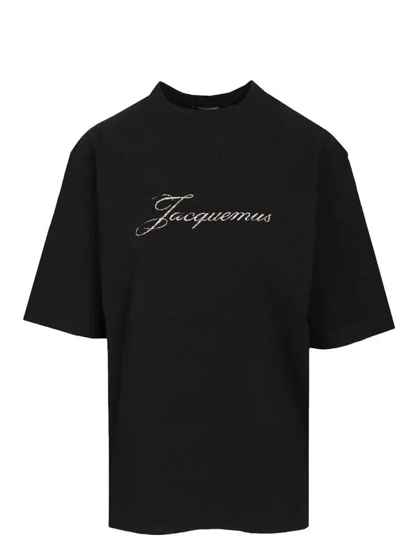 Jacquemus T-shirt With Script Logo - Black