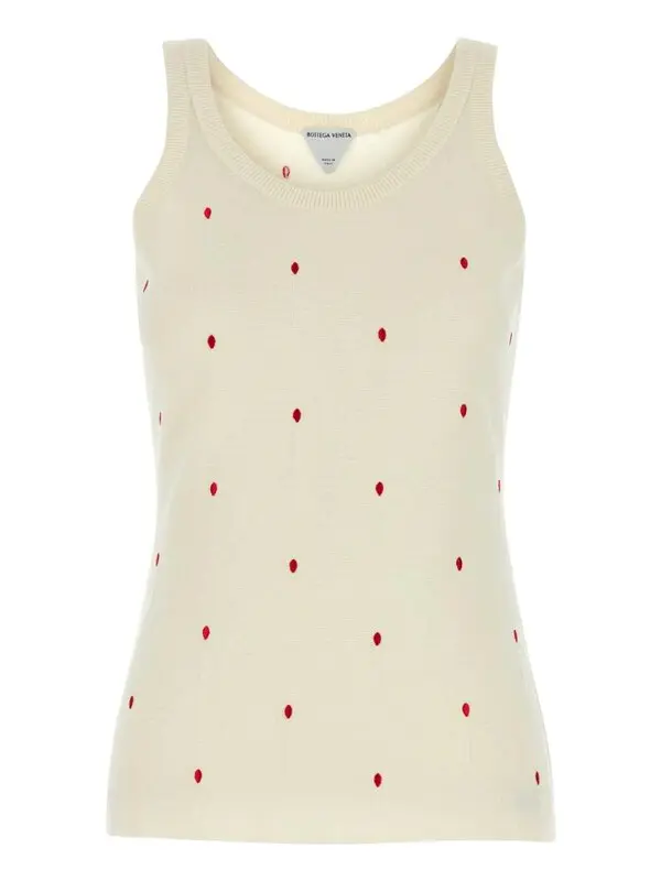 Bottega Veneta Cotton Blend Tank Top - White