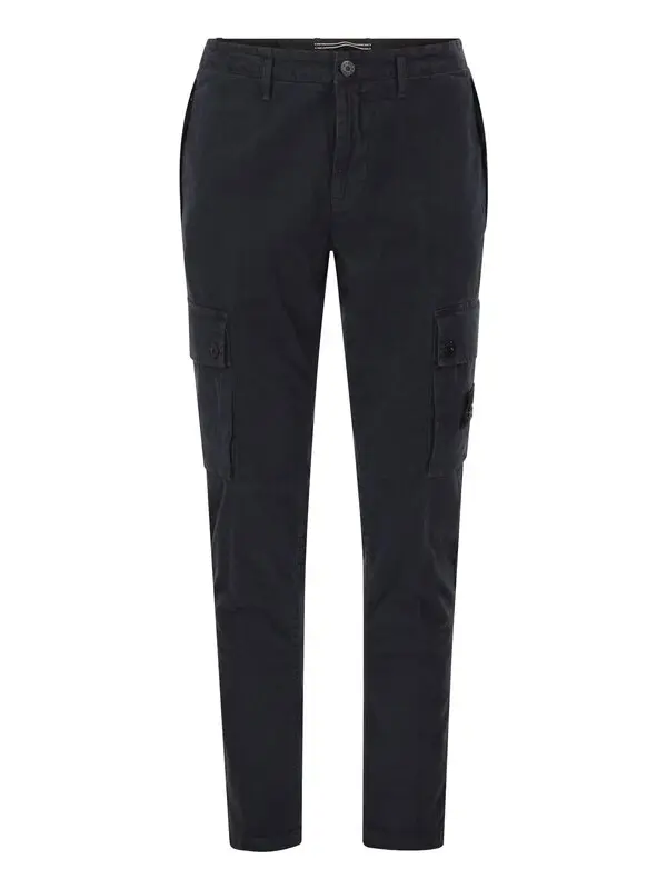 Stone Island Slim-fit Cargo Trousers - Blue