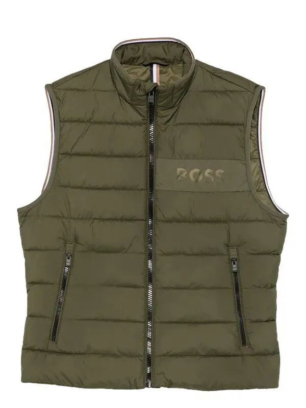 BOSS Quilted High-neck Gilet - Green