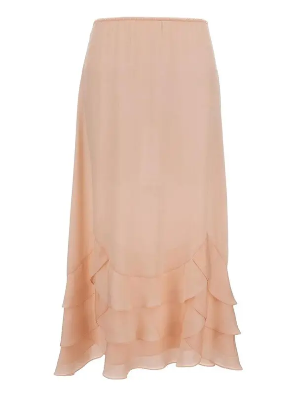 Simone Rocha Tiered Scalloped Hem Skirt - Multicolor