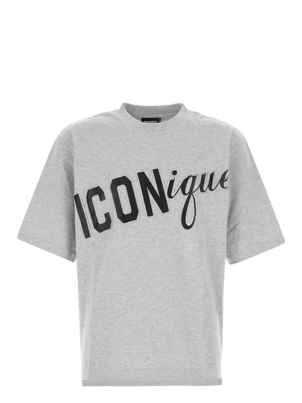 Dsquared2 Melange Grey Cotton Oversize T-shirt - Gray