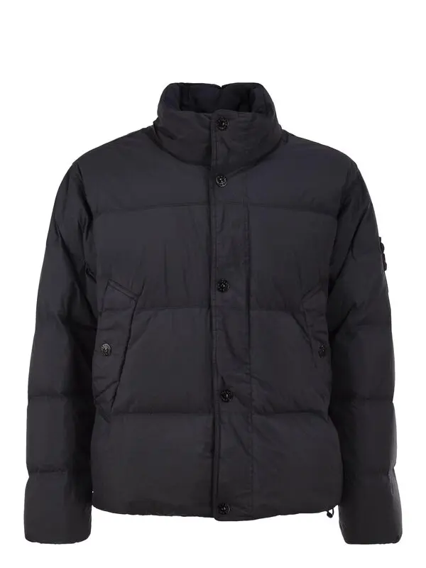 Stone Island Garment Dyed Crinkle Reps Ny Down Jacket With Duck Down Padding - Blue