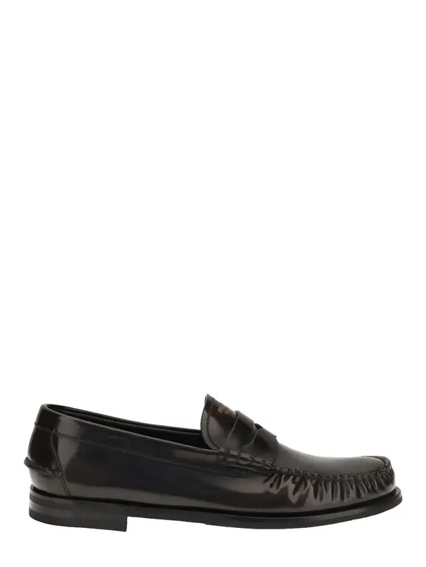Prada Calf Leather Loafers - Orange