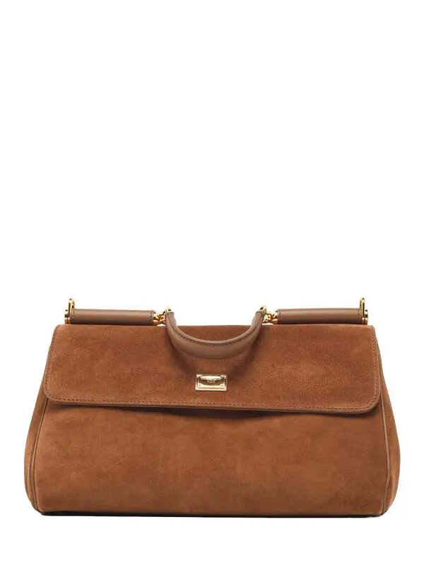 Dolce & Gabbana Medium 'my Sicily' Suede Bag - Brown