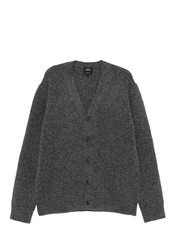 A.p.c. Wool And Alpaca Blend V-neck Cardigan - Gray