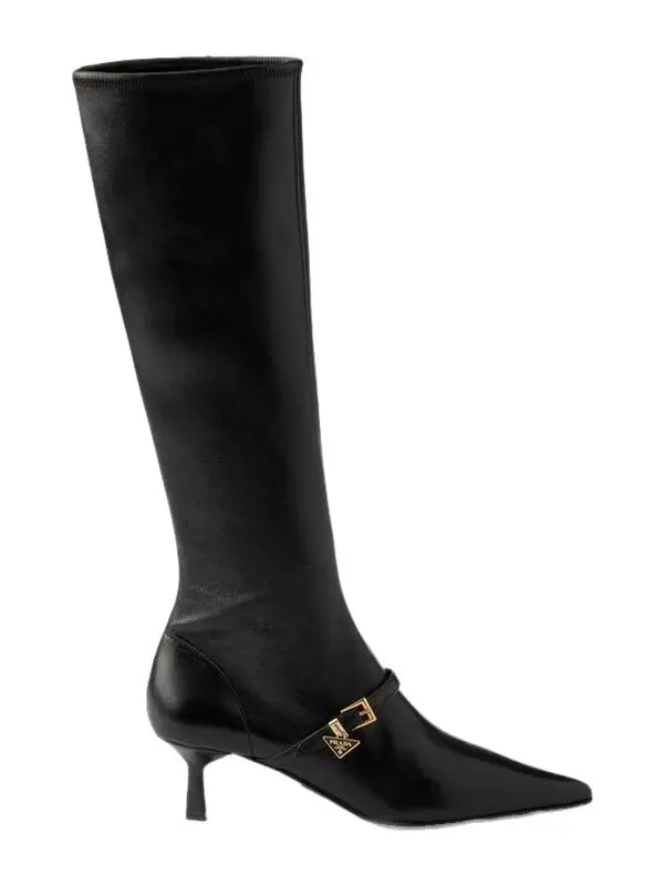 Prada Stretch Nappa Leather Boots - Black