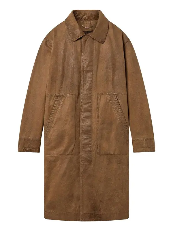 GOLDEN GOOSE Waxed Twill Trench Coat - Multicolor