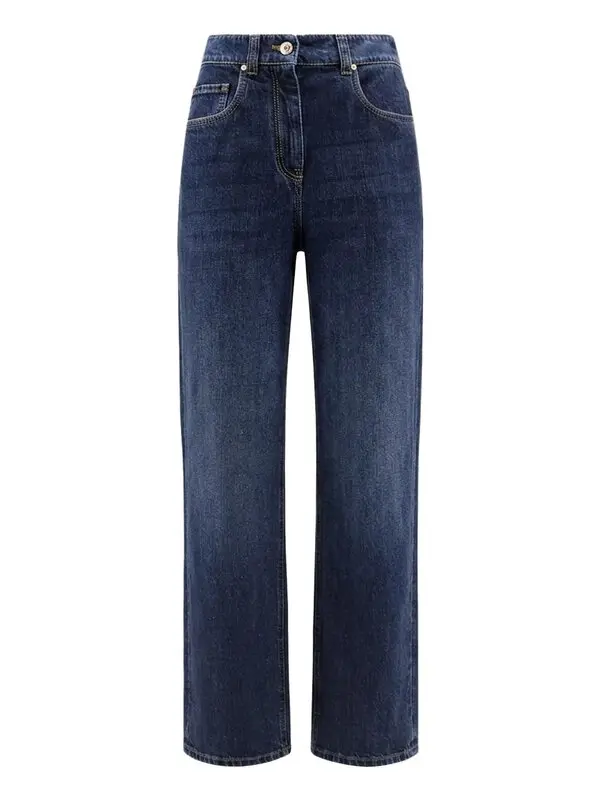 Brunello Cucinelli Wide Barrel Full Length Jeans - Multicolor
