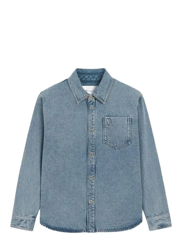 AMI Paris Denim Oversized Jacket - Blue