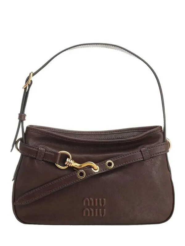 Miu Miu Aventure Shoulder Bag Nappa Aviator - Brown