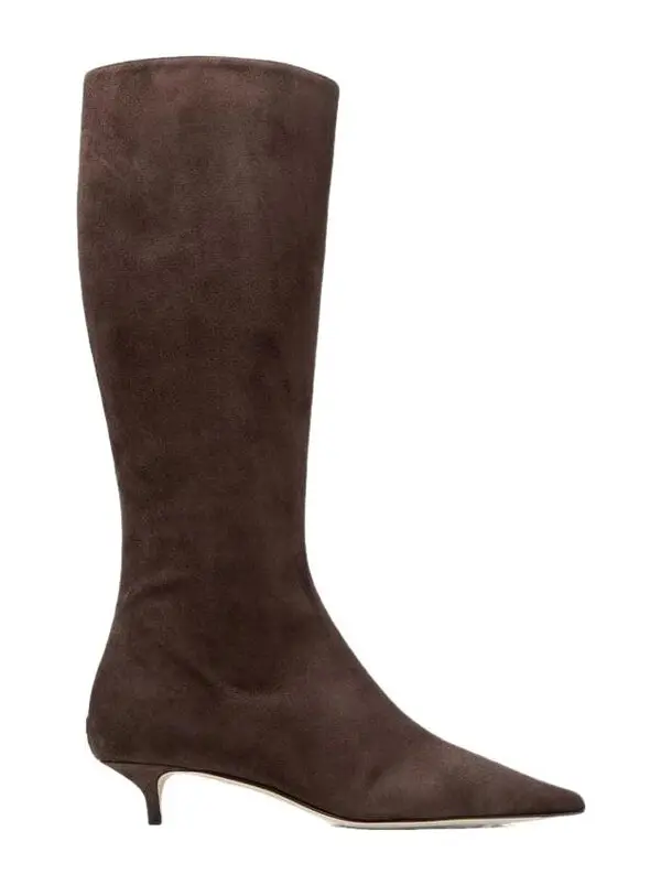 JIMMY CHOO Suede Kitten Heel Boots - Brown