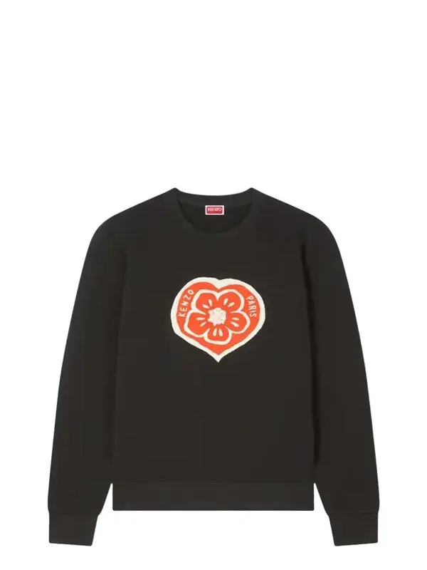 Kenzo Boke Heart Cotton Sweatshirt - Black