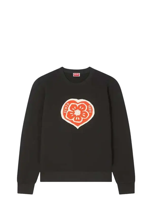 Kenzo Boke Heart Cotton Sweatshirt - Black