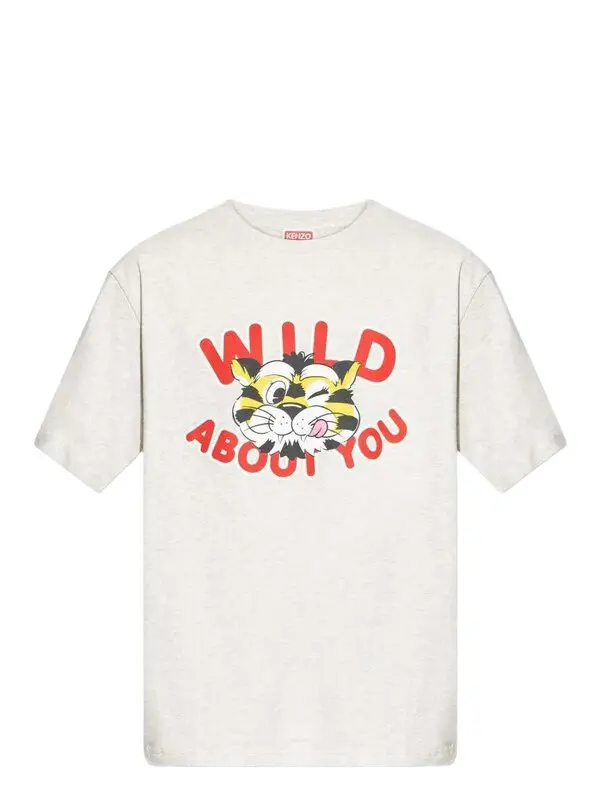 Kenzo Wild Tiger Print T-shirt - Gray