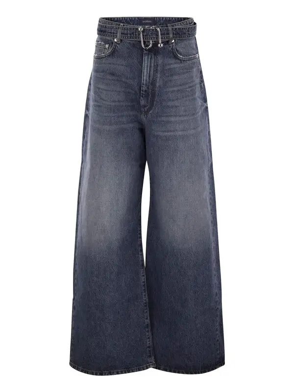 Sportmax Procida Low-waisted Oversize Denim Trousers - Multicolor