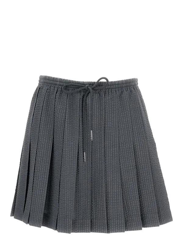 Thom Browne Wool Seersucker Pleated Skirt - Multicolor
