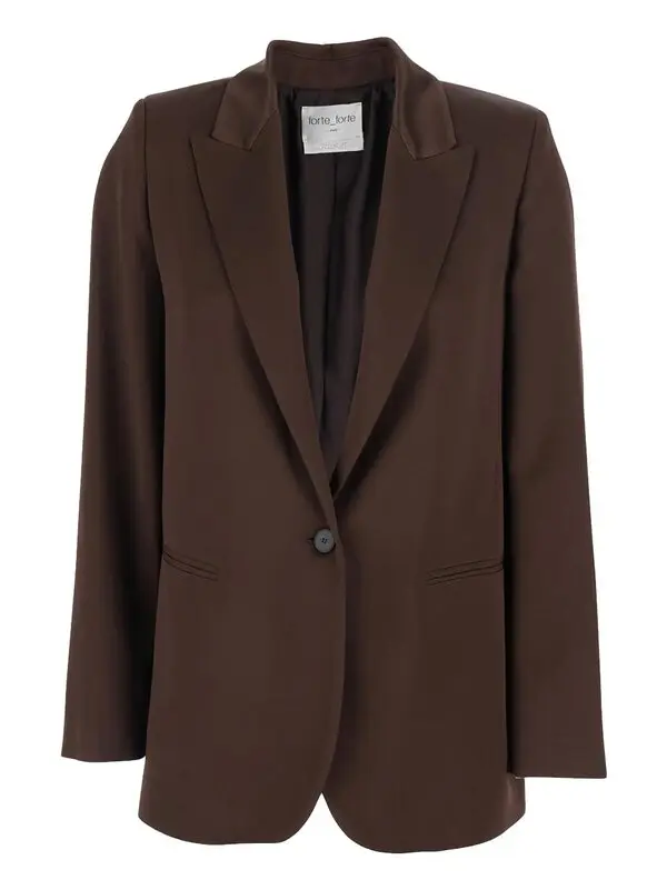 FORTE_FORTE Viscose Blend Single-button Peak Revers Jacket - Multicolor