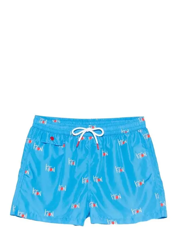 Kiton Swim Shorts With Logo Print - Multicolor