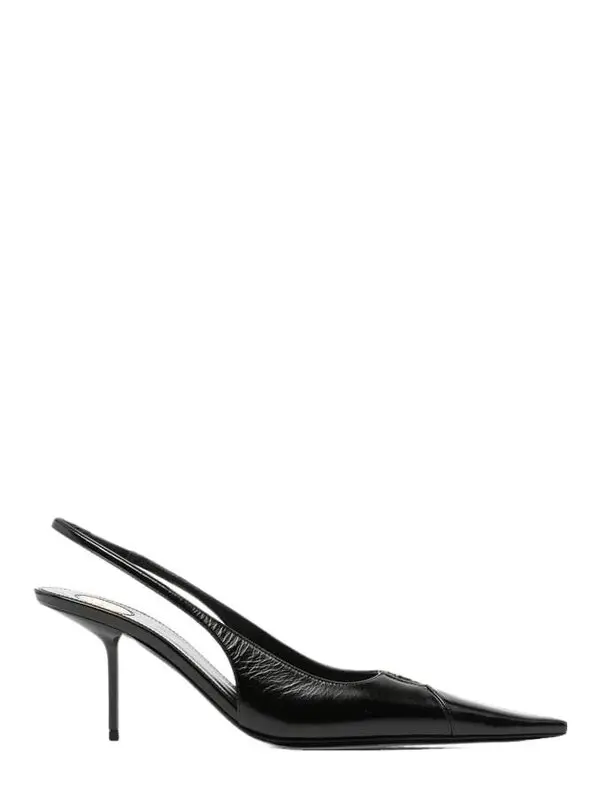 Saint Laurent Leather Slingback Pumps - Black