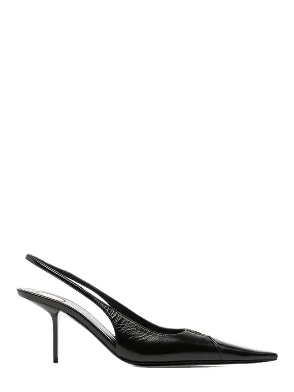 Saint Laurent Leather Slingback Pumps - Black