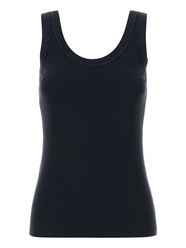 Brunello Cucinelli Stretch Cotton Tank Top - Blue