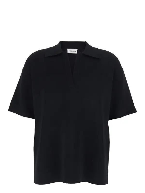 P.a.r.o.s.h V-neck Short Sleeve Drop Shoulder Polo - Multicolor