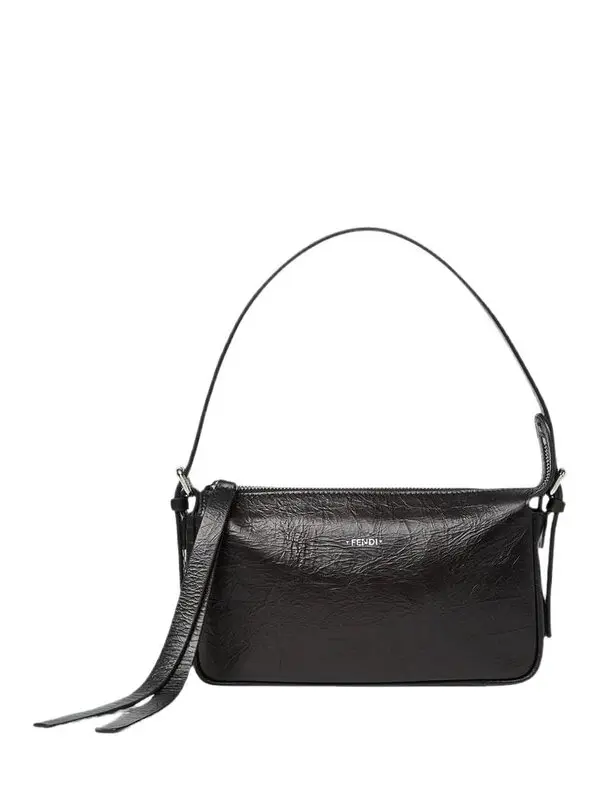 Fendi Leather Shoulder Bag - Black