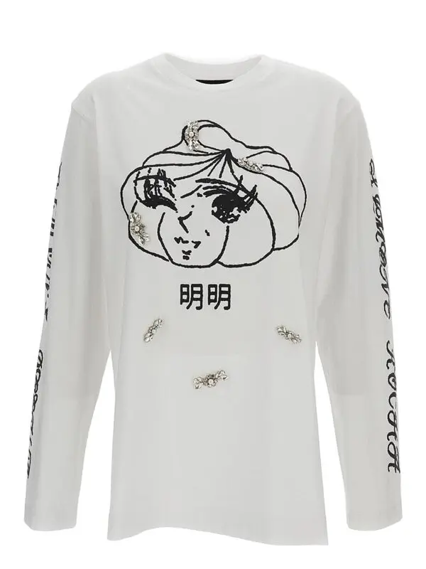 Simone Rocha Dim Sum Logo Print Long Sleeve T-shirt - Multicolor