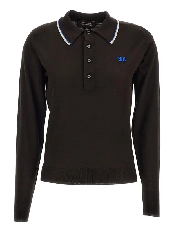 WALES BONNER Fine Merino Wool Long-sleeved Polo - Multicolor