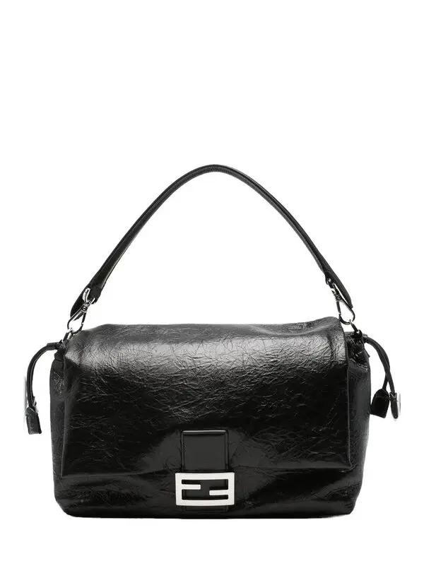 Fendi Calf Leather Tote Bag - Black